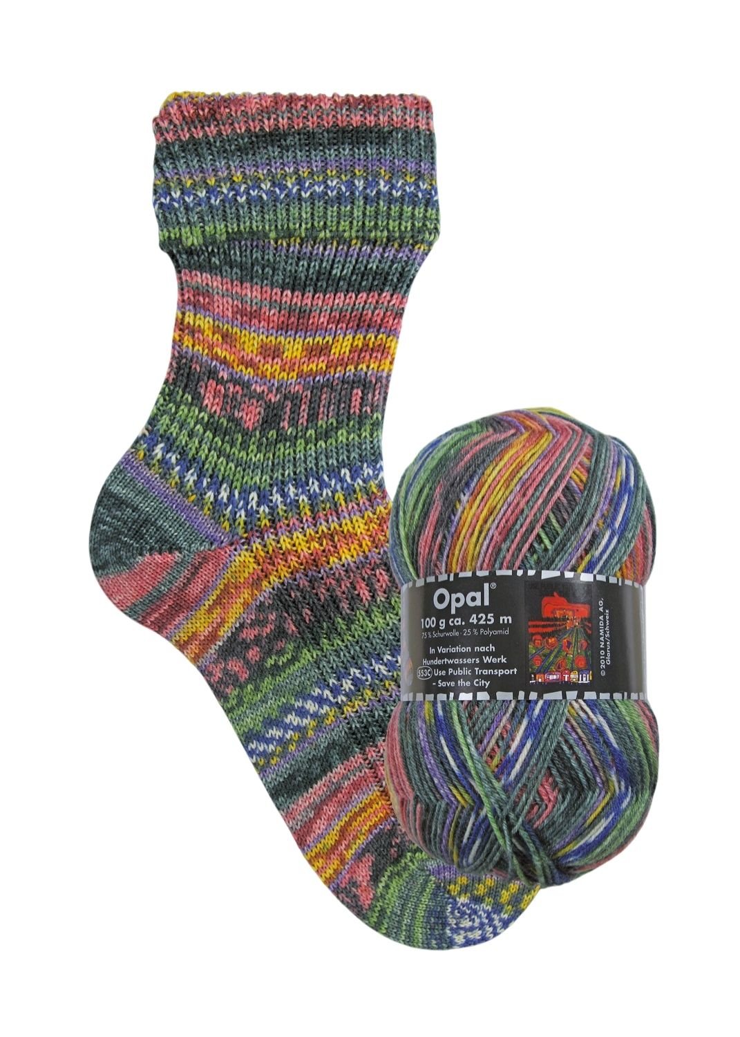 Opal Hundertwasser III | 4-fach Sockenwolle 100g | Farbe 3202 – Rebecca-Online.de
